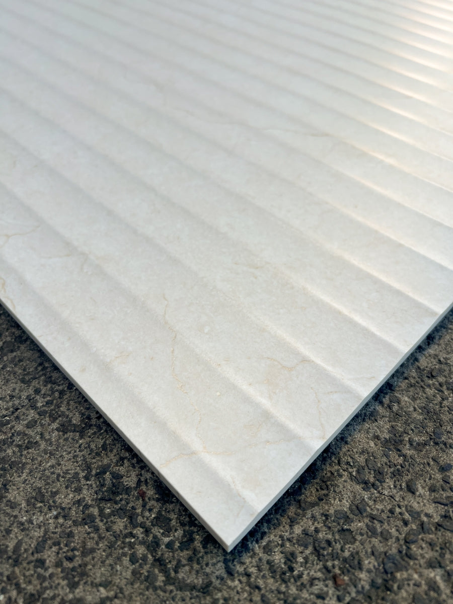 Prestige White Fluted Decor 60X120 – Layered Design
